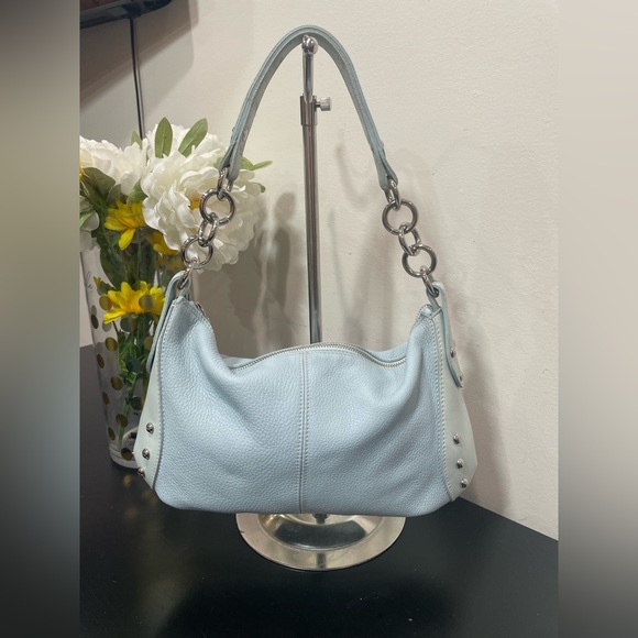 Furla | Bags | Furla Blue And White Leather Hobo Shoulder Bag | Poshmark